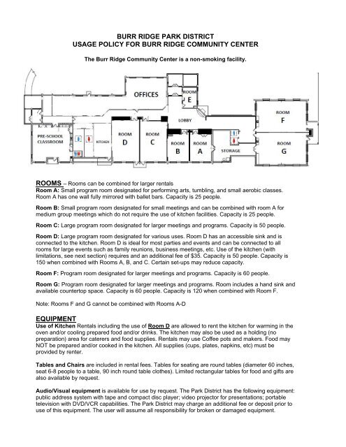 Community Center Rental Information - the Burr Ridge Park District