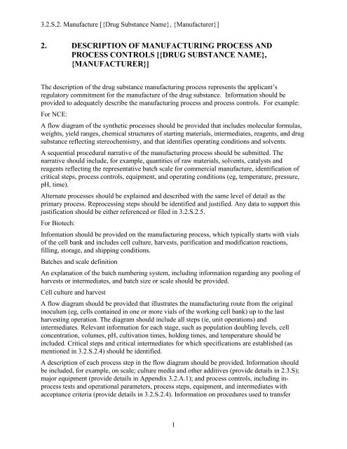 3.2.S.2.2 Description of Manufacturing Process and Process Controls