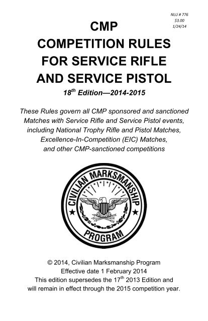 CMP Competition Rules - Civilian Marksmanship Program