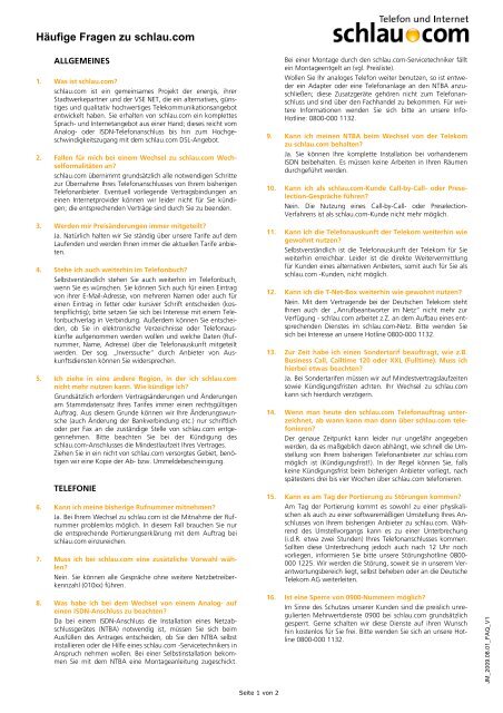 HÃ¤ufige Fragen zu schlau.com