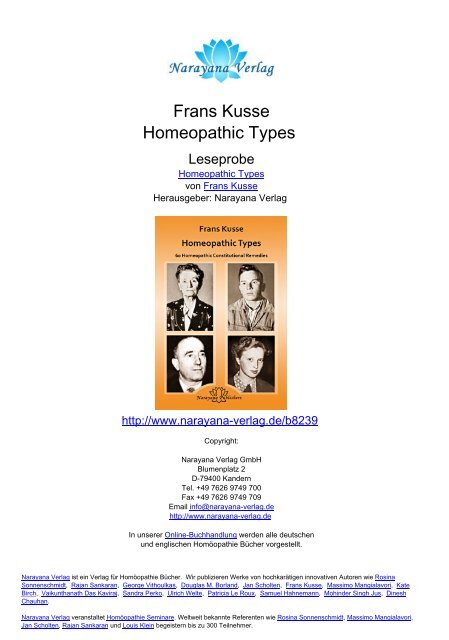 Frans Kusse Homeopathic Types