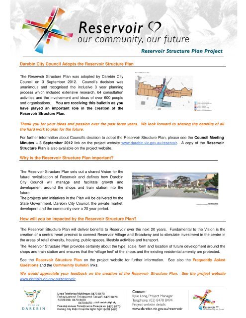 Darebin City Council Adopts the Reservoir ... - City of Darebin