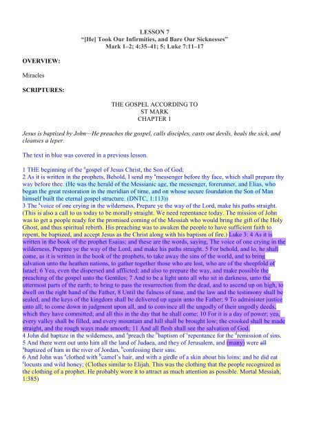 7 - LDS Gospel Doctrine Class Index