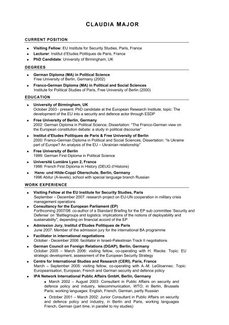 Claudia Major's Instagram, Twitter & Facebook on IDCrawl