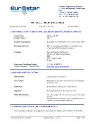 MATERIAL SAFETY DATA SHEET - Eurostar Engineering Plastics