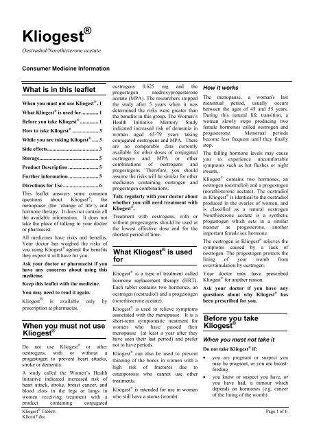 Kliogest - Novo Nordisk Australasia