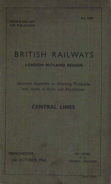 1960 Central Lines - Limit Of Shunt