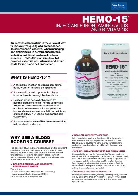 HEMO-15 - Greyhound Products Direct