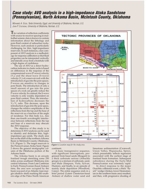 Case study: AVO analysis in a high-impedance Atoka Sandstone ...