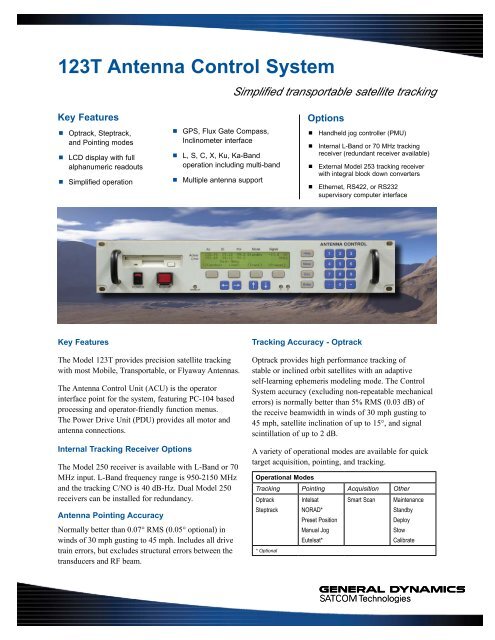 123T Antenna Control System - General Dynamics SATCOM ...
