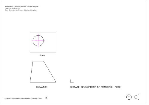 plan elevation surface development of transition piece