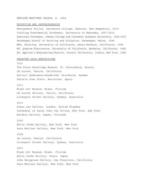 La Louver Venice Full Biography LA Louver Gallery