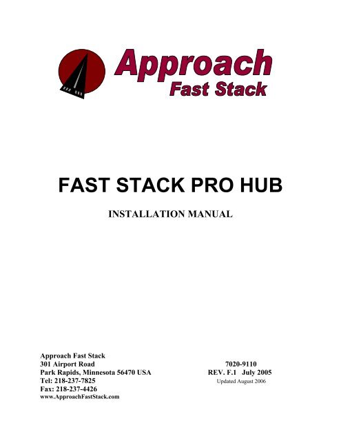 fast stack pro hub installation manual - Approach Fast Stack