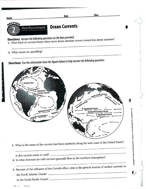 Ocean Currents Homework Sheet.pdf - Lurgio-POD-8-North