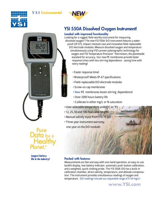 YSI 550A Dissolved Oxygen Instrument! - GWM-Engineering Oy