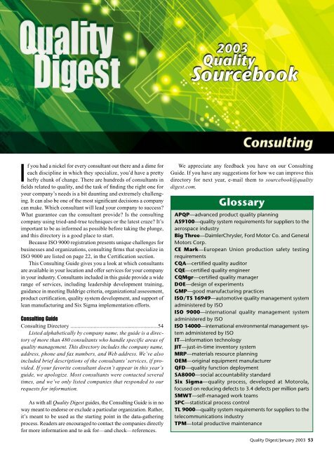 Glossary - Quality Digest