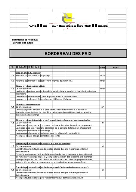 bordereau de prix batiment maroc