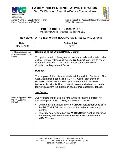 family independence administration - Online Resource Center