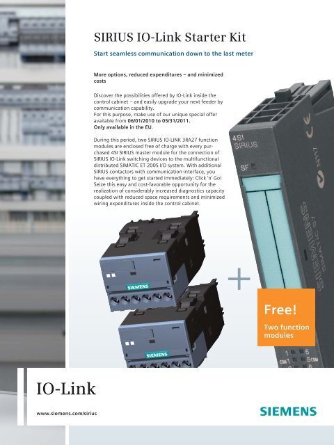 Flyer SIRIUS IO-Link starter kit - Siemens Industry Online Support