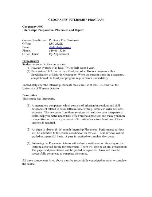 Course Outline - University of Western Ontario