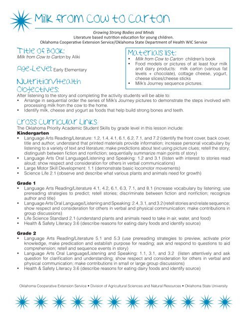 Milk from Cow to Carton - Family and Consumer Science ...