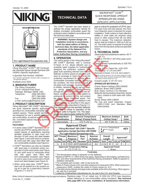 TECHNICAL DATA - Viking