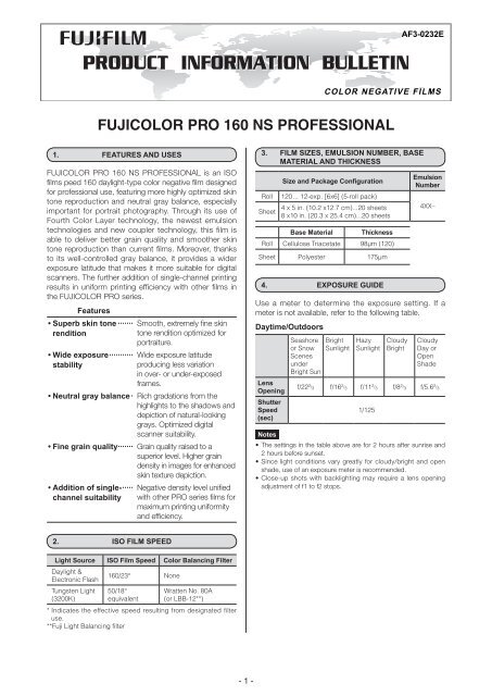 FUJICOLOR PRO 160 NS PROFESSIONAL