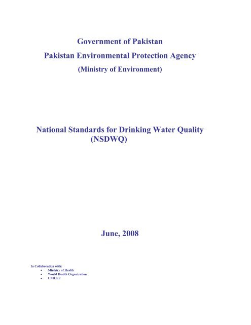 National Standards for Drinking Water Quality - Pakistan ...