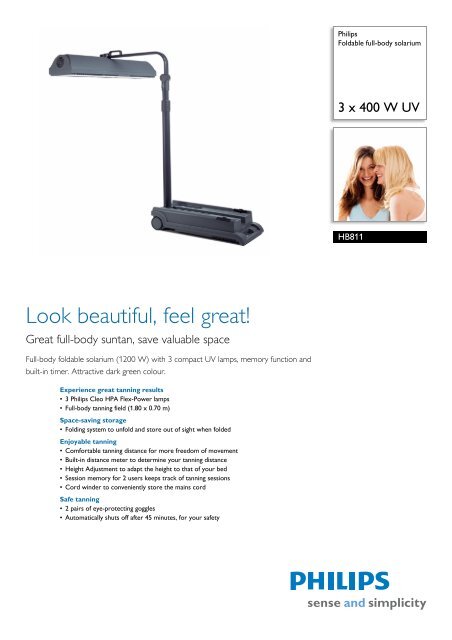HB811/01 Philips Foldable full-body solarium