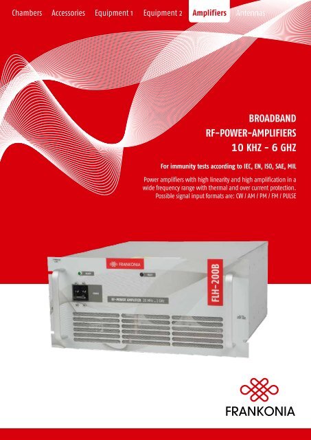 BROADBAND RF-POWER-AMPLIFIERS 10 kHz - 6 GHz - Frankonia