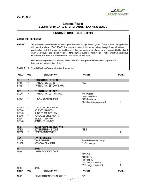 850_2000_LP10242008 - Lineage Power