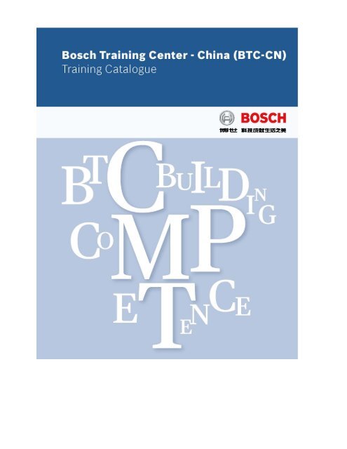 Training Catalogue - Bosch-Career