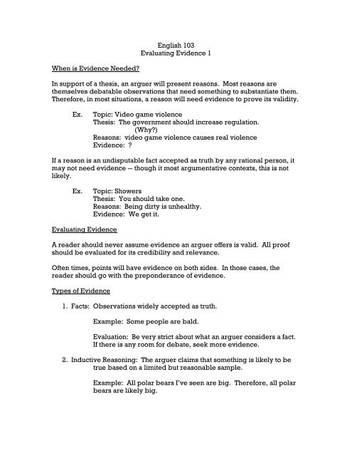Evaluating Evidence Part 1 - Saenz English