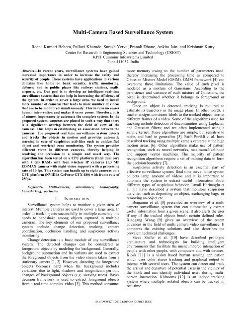 Multi-Camera Based Surveillance System - KPIT