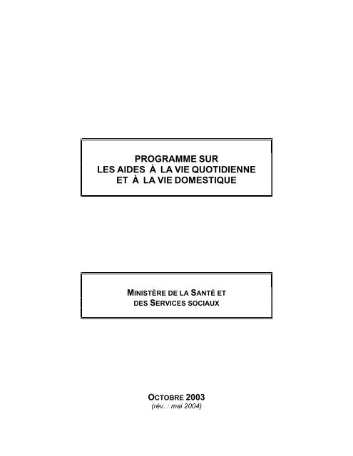 Guide de gestion AVQ-AVD - Centre de rÃ©adaptation InterVal