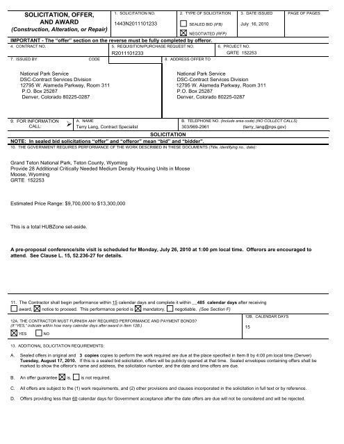 Solicitation, Offer, And Award - Standard Form 1442 - IDEAS-EC