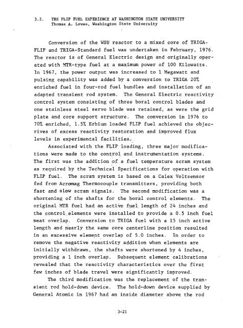 Conversion of the WSU reactor to a mixed core of TRIGA- FLIP and ...