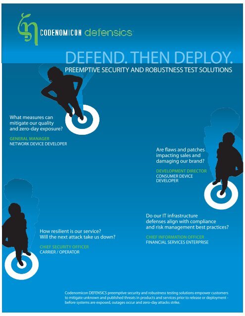 DEFEND. THEN DEPLOY. - Codenomicon