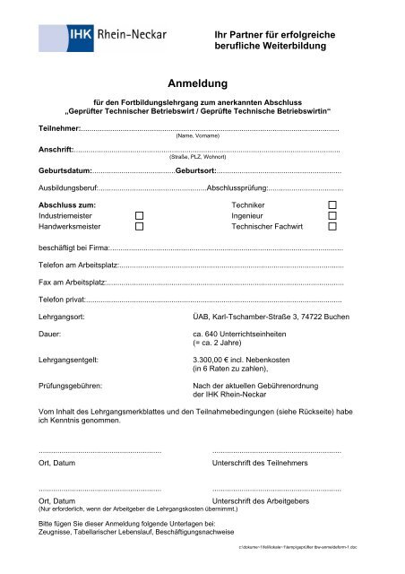 Anmeldung