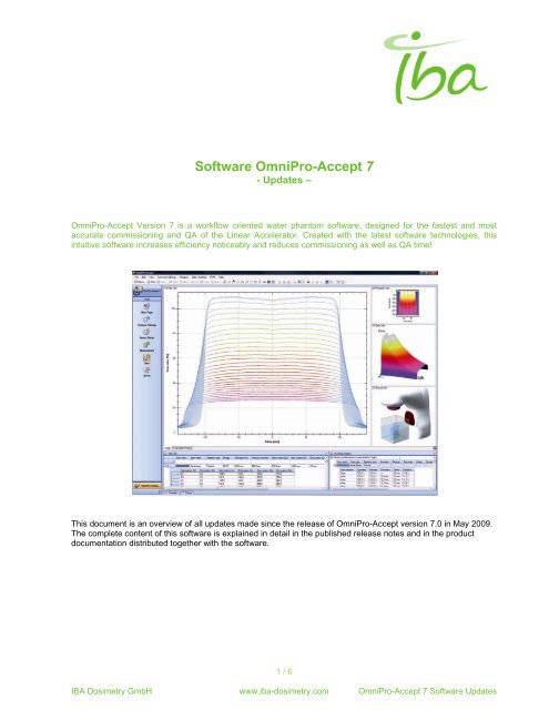 Software OmniPro-Accept 7 - IBA Dosimetry