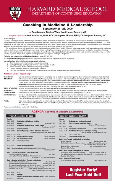 HMS flyer - Harvard Medical School - Harvard University