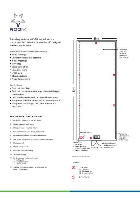 V-Room Technical Specifications - Singapore EXPO