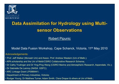 Data Assimilation for Hydrology using Multi- sensor Observations