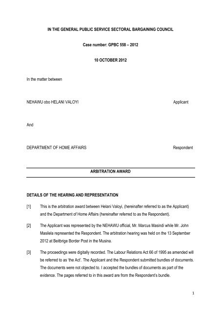 Case # GPBC 558/2012 - GPSSBC