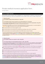 Private medical insurance â employee application form. - PruHealth