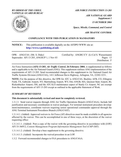 (AFI) 13 - NGB Publications and Forms Library