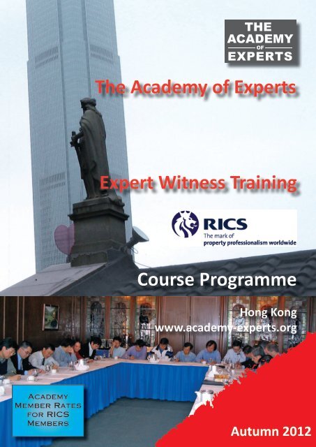 Expert Witness Training Course Programme The ... - RICS ASIA
