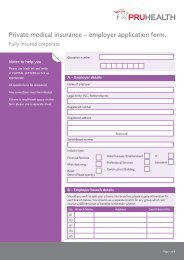 Private medical insurance â employee application form. - PruHealth
