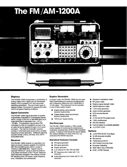 IFR-1200A Data sheet
