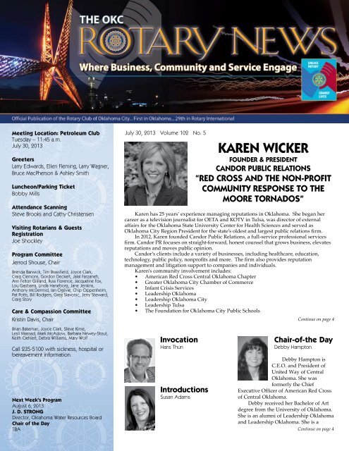 KAREN WICKER - Rotary Club of Oklahoma City